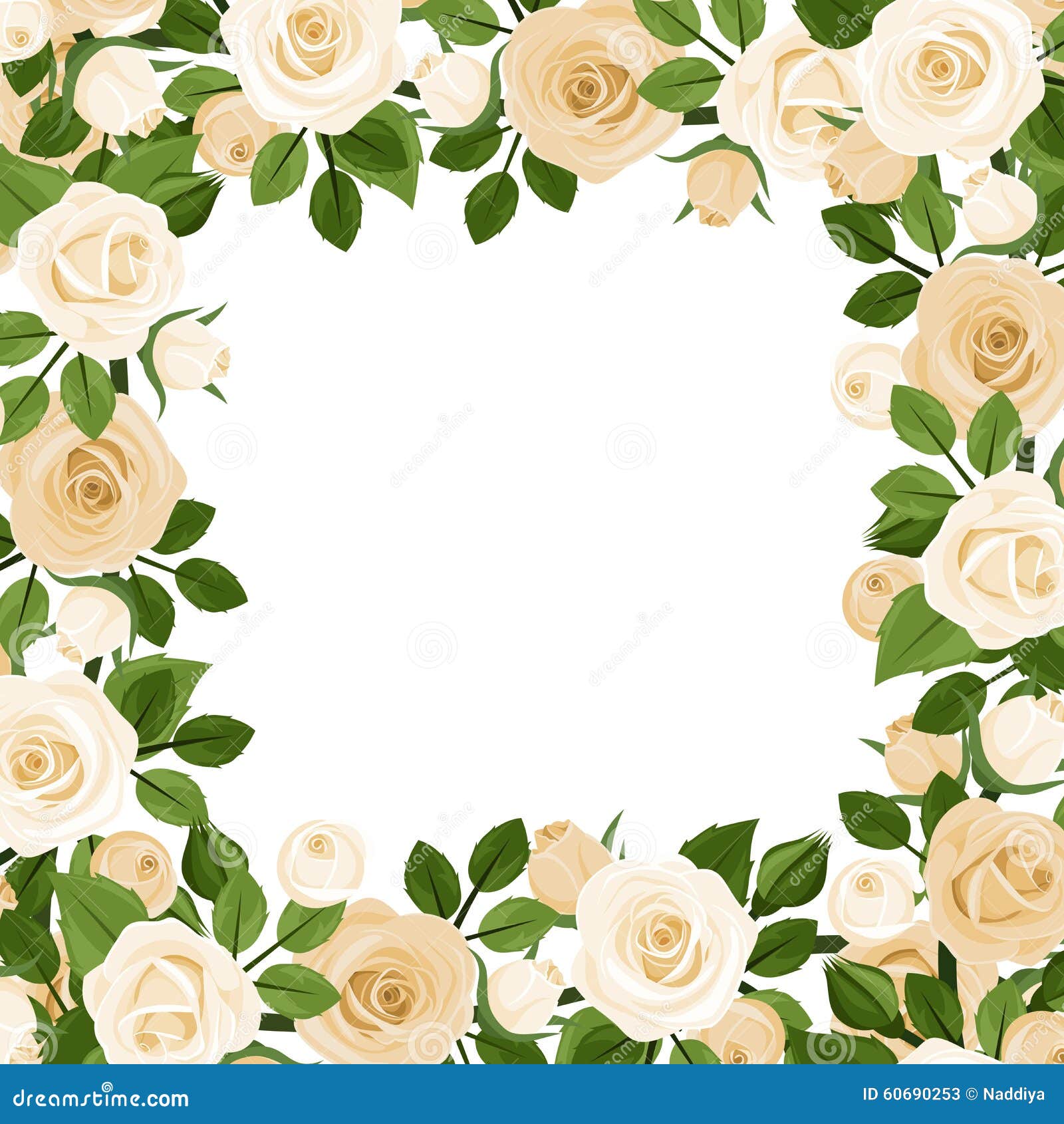 Vector Background With White Roses. | CartoonDealer.com #60690253