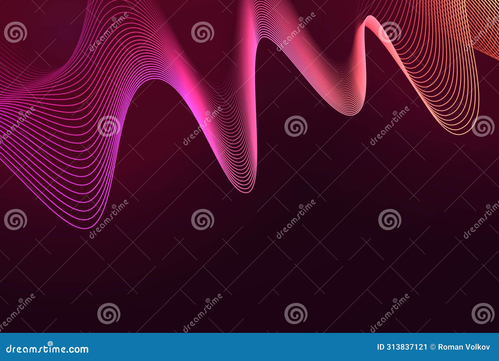 Vector Background with Yellow and Pink Neon Waves Stock Vector ...