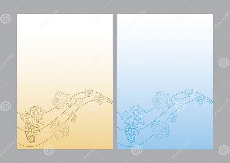 Vector A4 Backgrounds with Gradient and Wavy Decoration - Grape ...