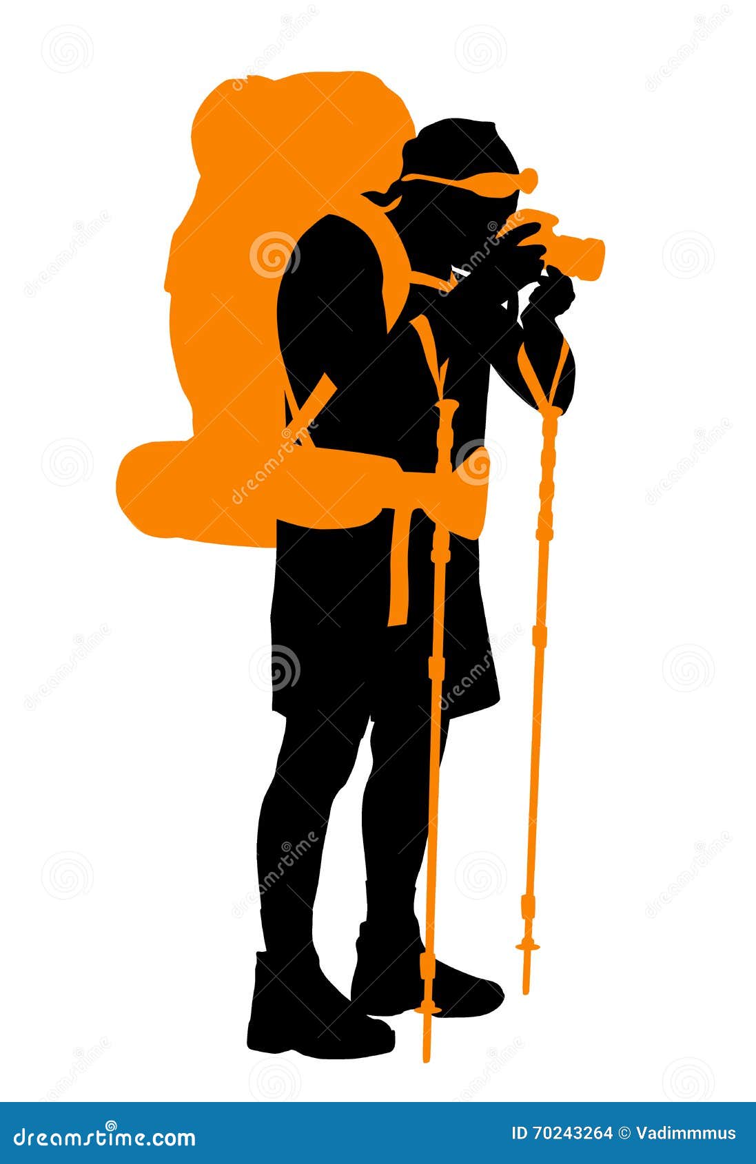 Vector Backpacker stock vector. Illustration of person - 70243264