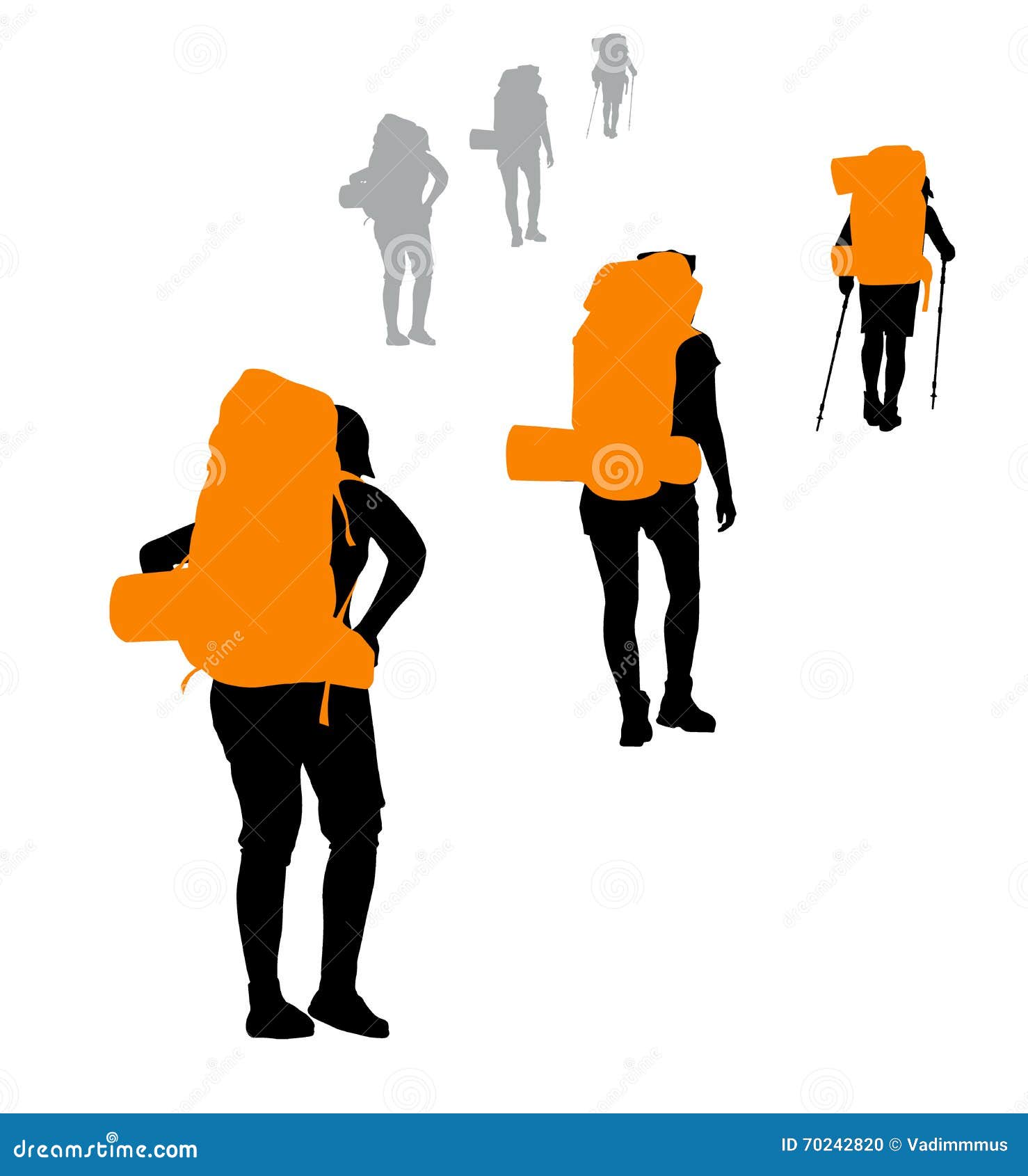Vector Backpacker stock vector. Illustration of hike - 70242820