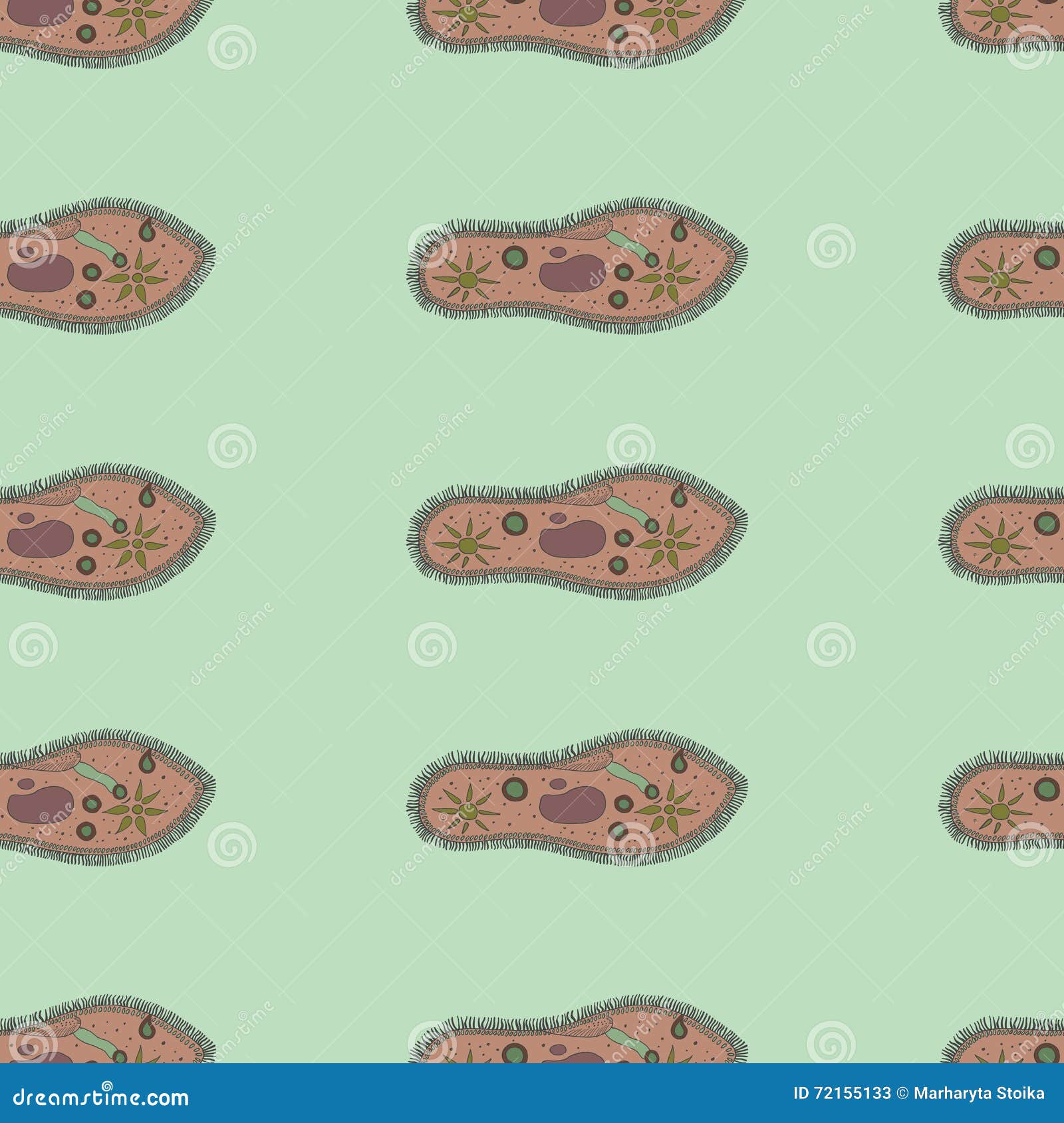 Vector Bacteria. Bacteria Seamless Pattern. Stock Vector - Illustration ...