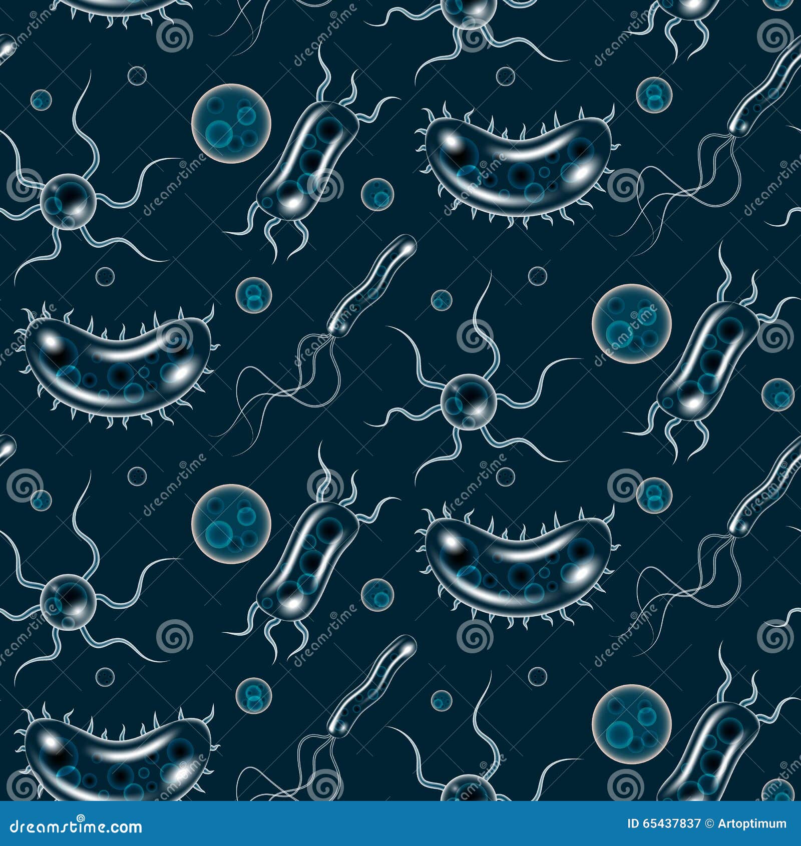 Vector Bacteria, Microbes Icon Seamless Stock Vector - Illustration of ...