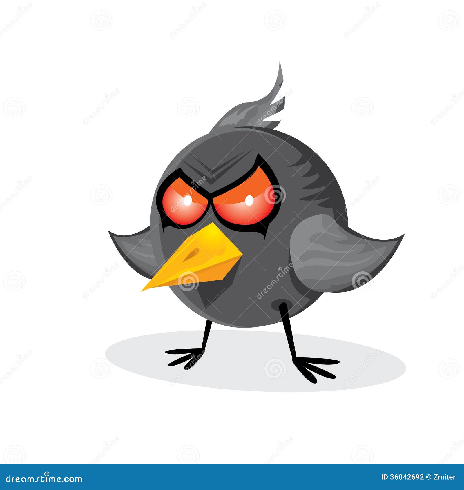 Vector Bad Angry Black Raven Bird. Stock Vector - Illustration of ...