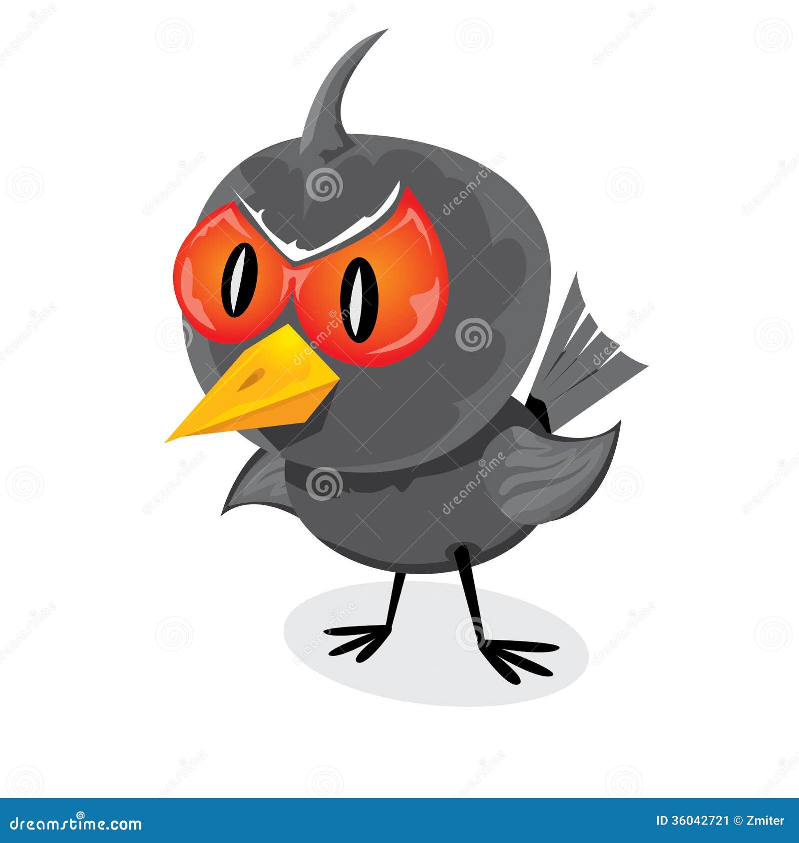 Vector Bad Angry Black Raven Bird. Stock Image - Image: 36042721
