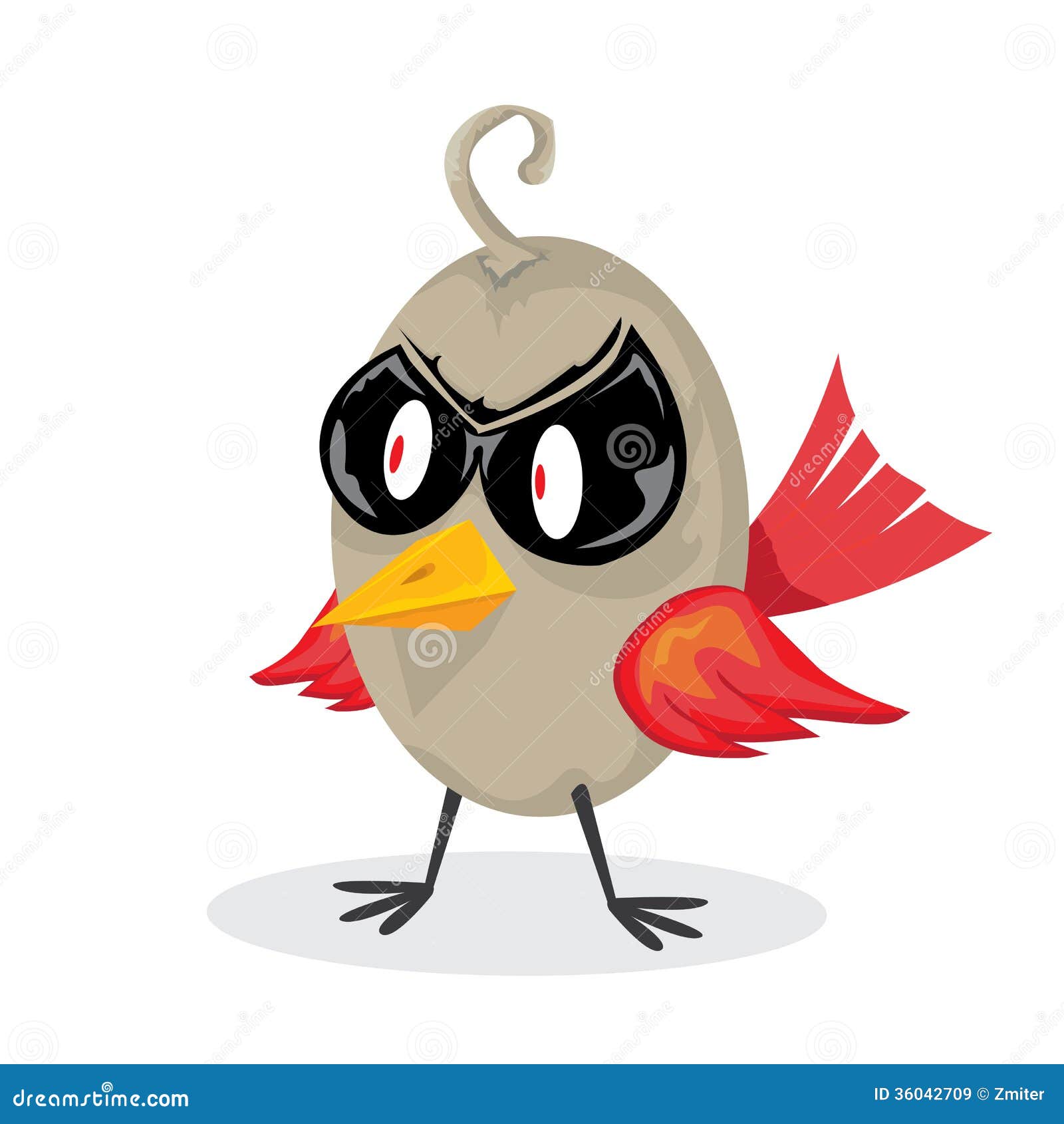 Vector Bad Bird. Funny Bird Character Stock Vector - Illustration of ...