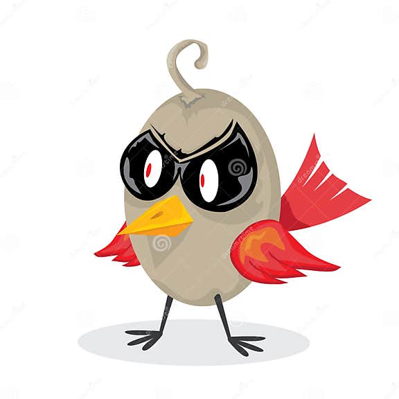Vector Bad Bird. Funny Bird Character Stock Vector - Illustration of ...