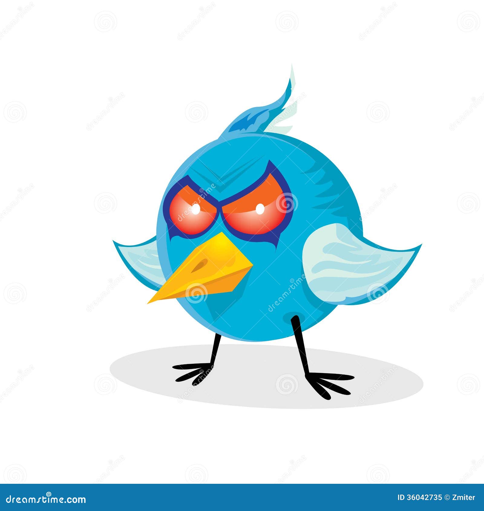 Vector Bad Bird. Funny Bird Character Stock Vector - Illustration of ...