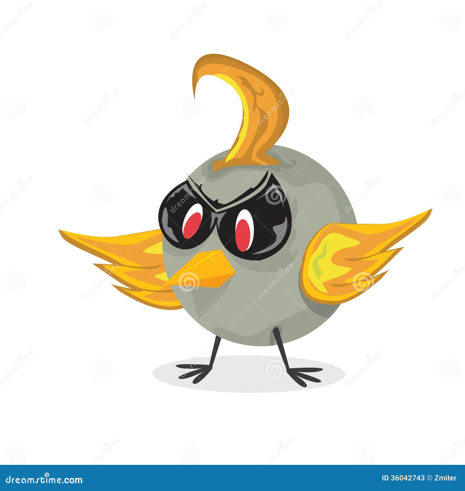 Vector Bad Bird. Funny Bird Character Stock Vector - Illustration of ...