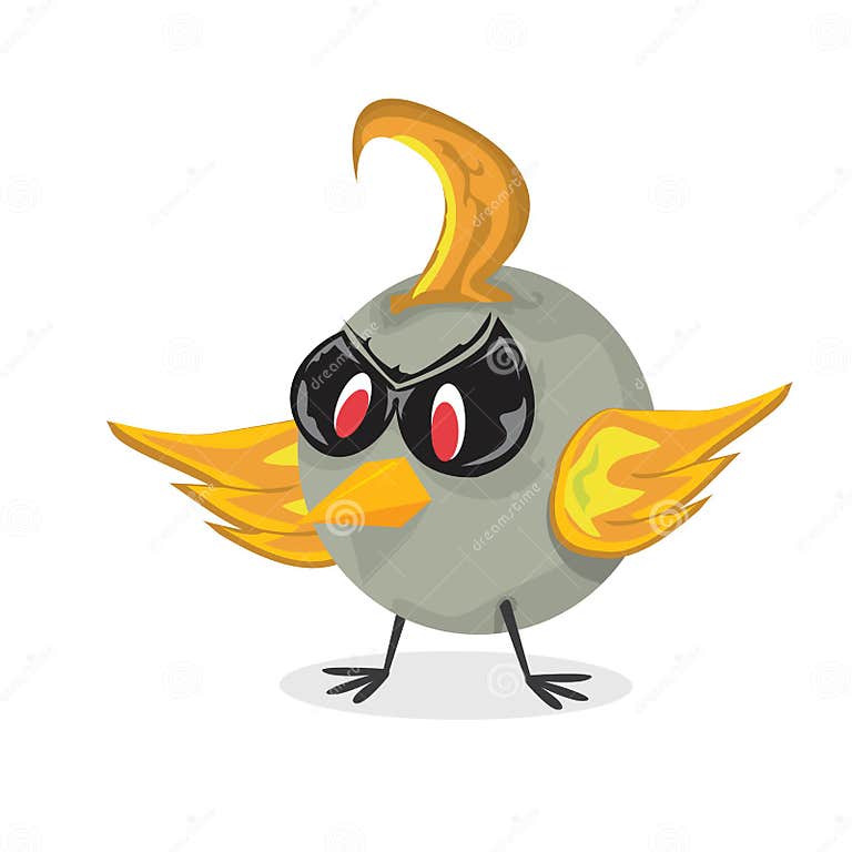 Vector Bad Bird. Funny Bird Character Stock Vector - Illustration of ...