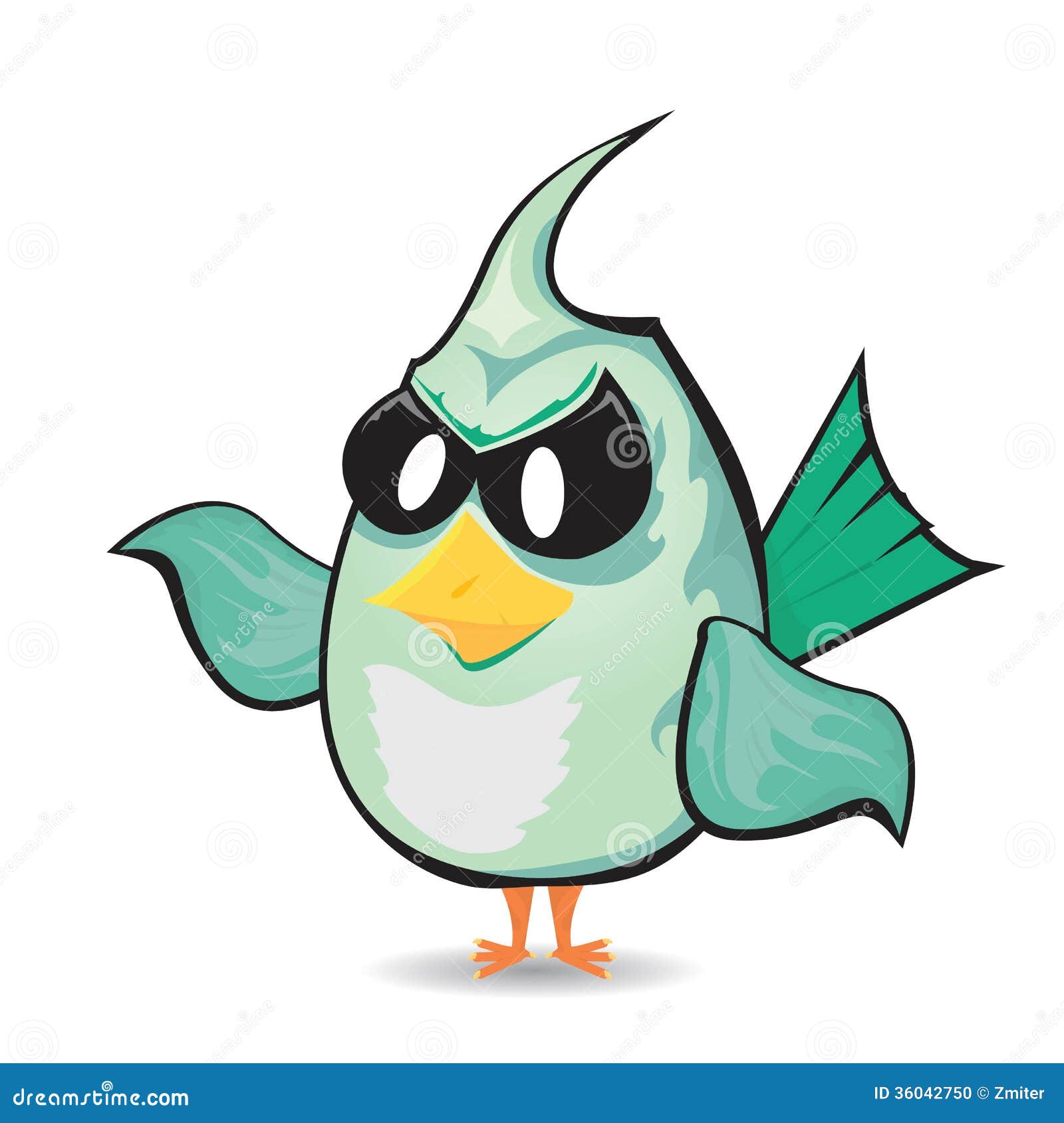 Vector Bad Bird. Funny Bird Character Stock Vector - Illustration of ...