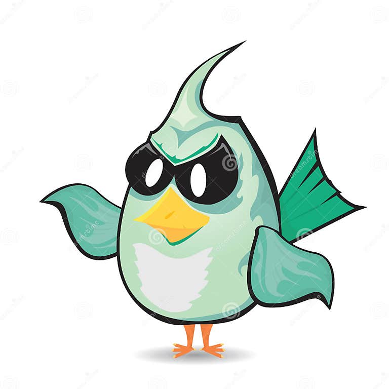 Vector Bad Bird. Funny Bird Character Stock Vector - Illustration of ...