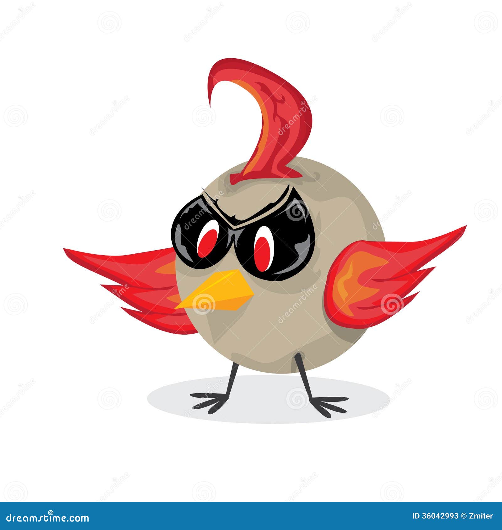 Vector Bad Bird. Funny Bird Character Stock Vector - Illustration of ...