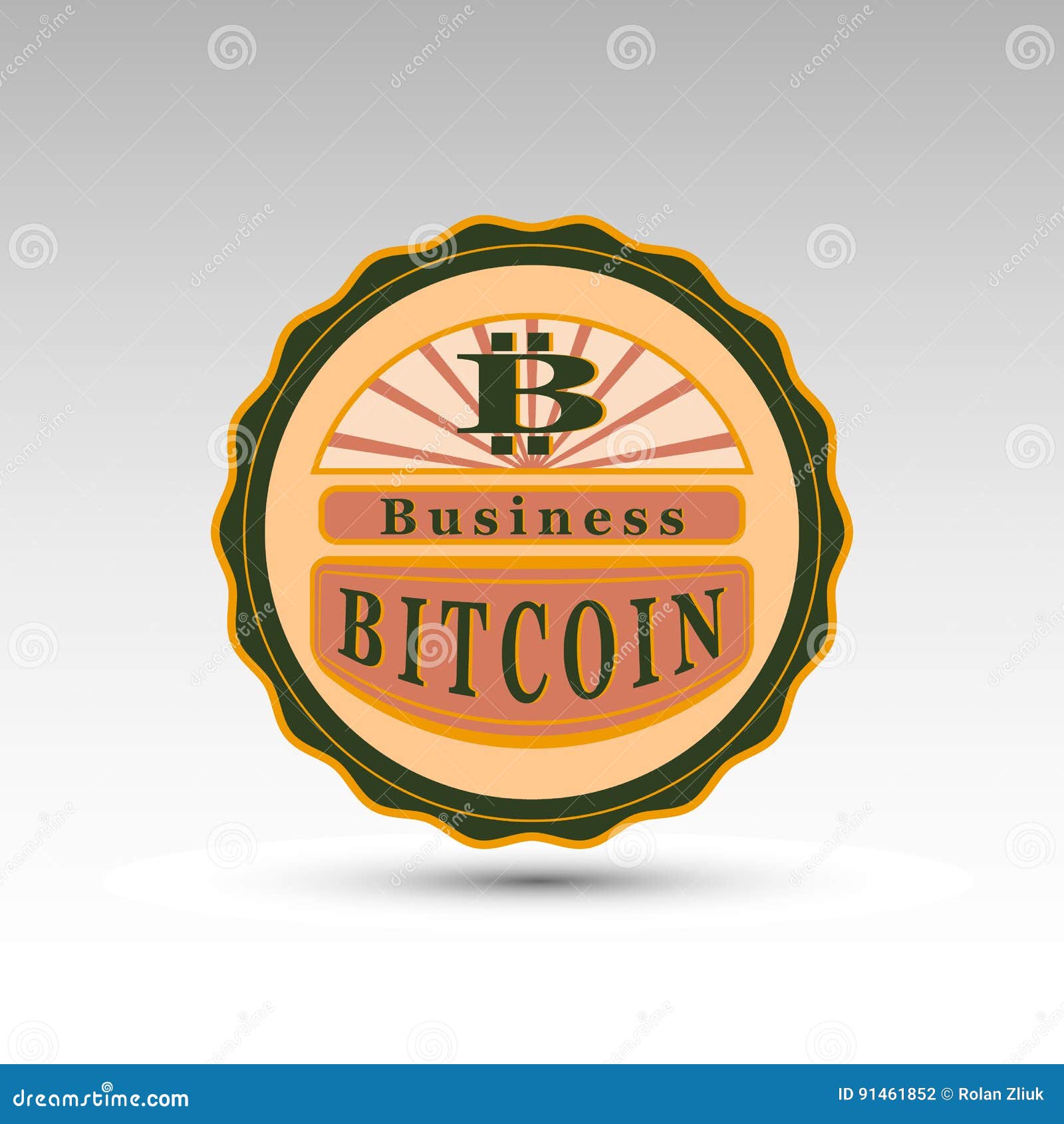 The Vector Badge with Bit Coin Symbol Stock Vector - Illustration of ...