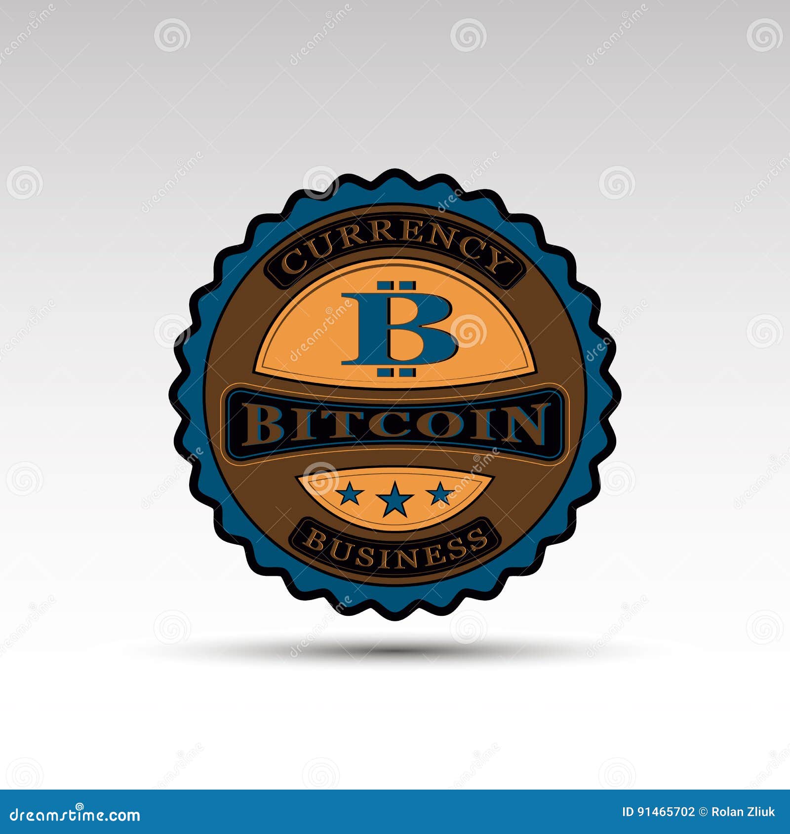 The Vector Badge with Bitcoin Symbol Stock Vector - Illustration of ...