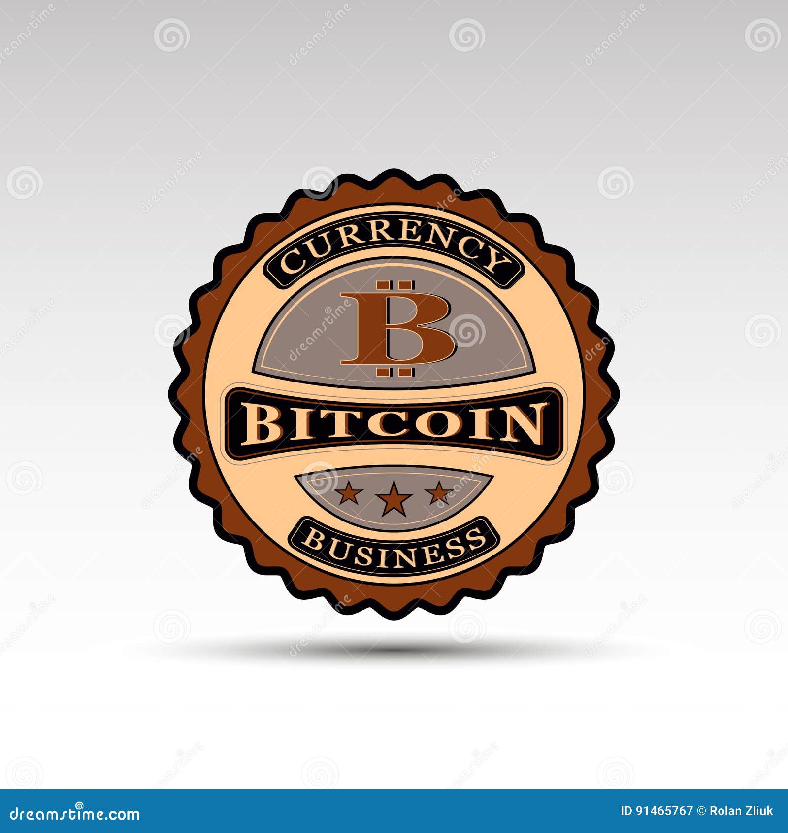 The Vector Badge with Bitcoin Symbol Stock Vector - Illustration of ...