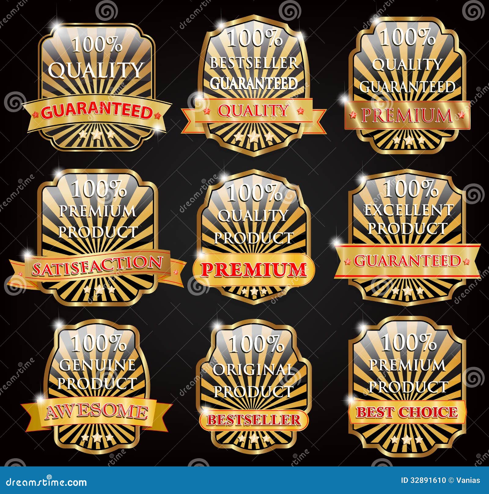 Vector badge design set stock vector. Illustration of design - 32891610