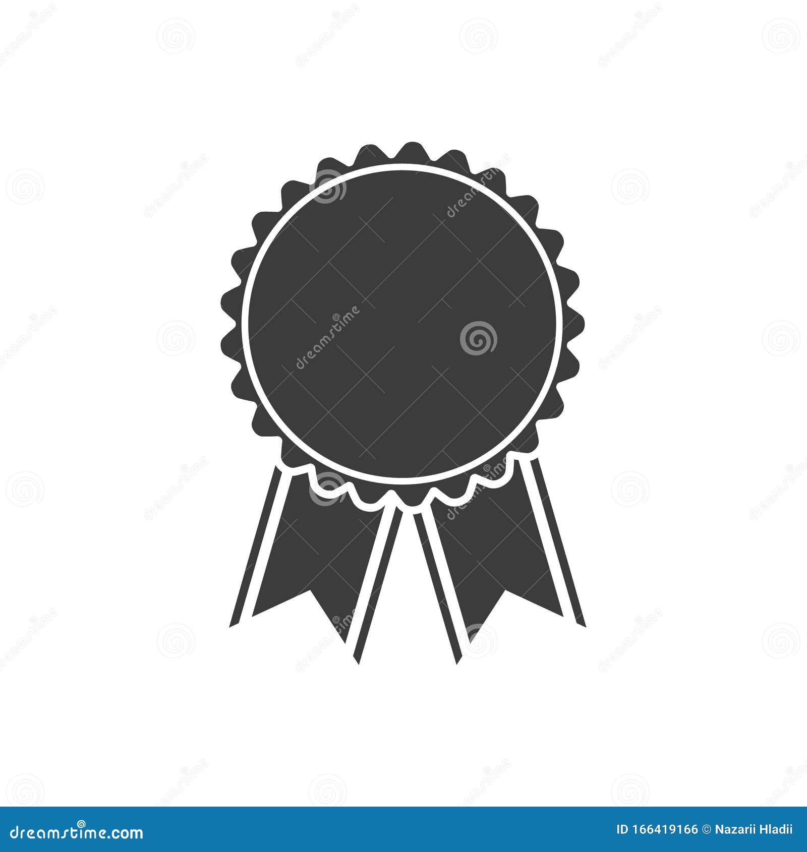 Vector Badge with Ribbons Icon Design. Isolated. Stock Vector ...