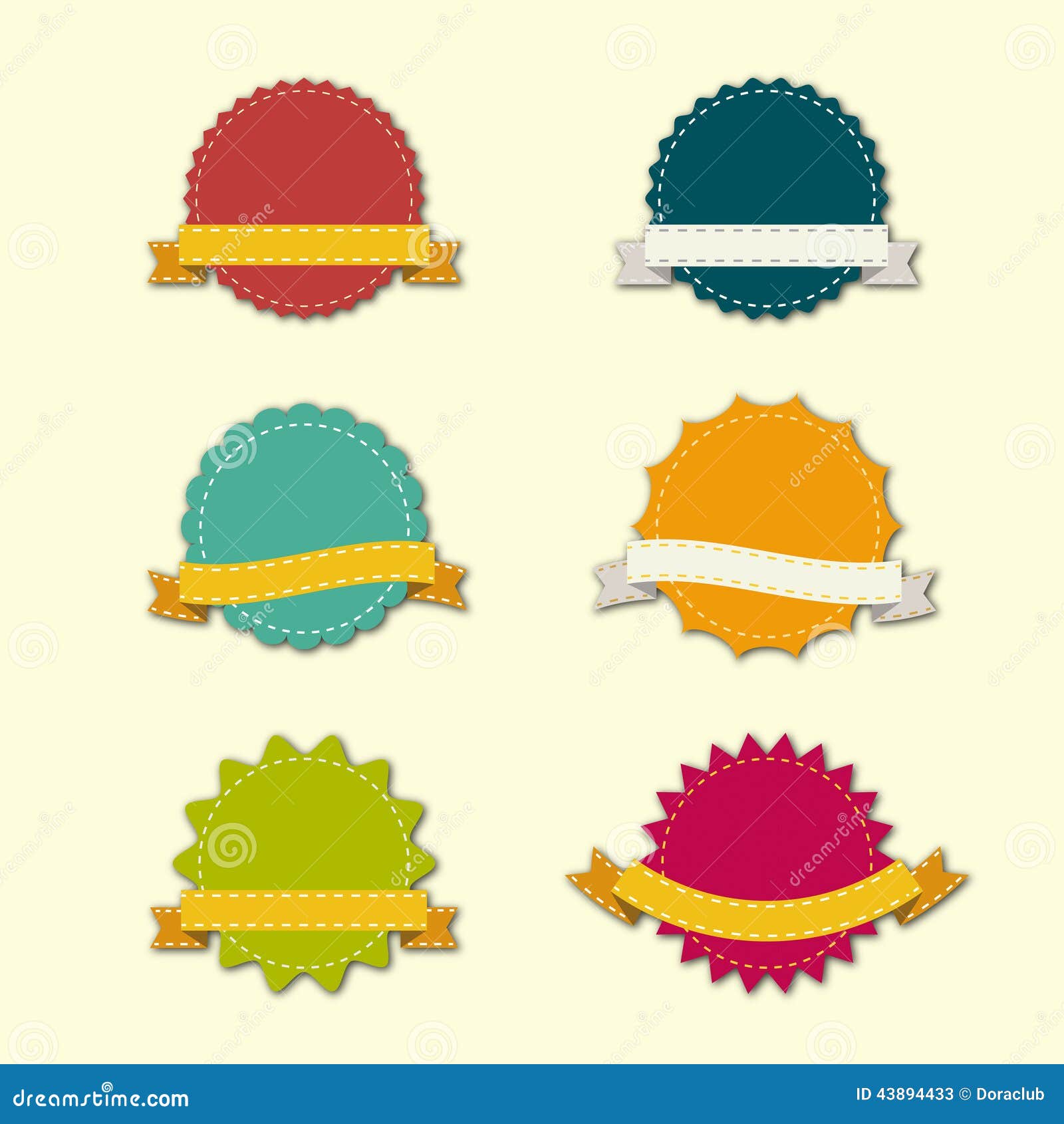 Vector Badges Ribbons stock illustration. Illustration of symbol - 43894433