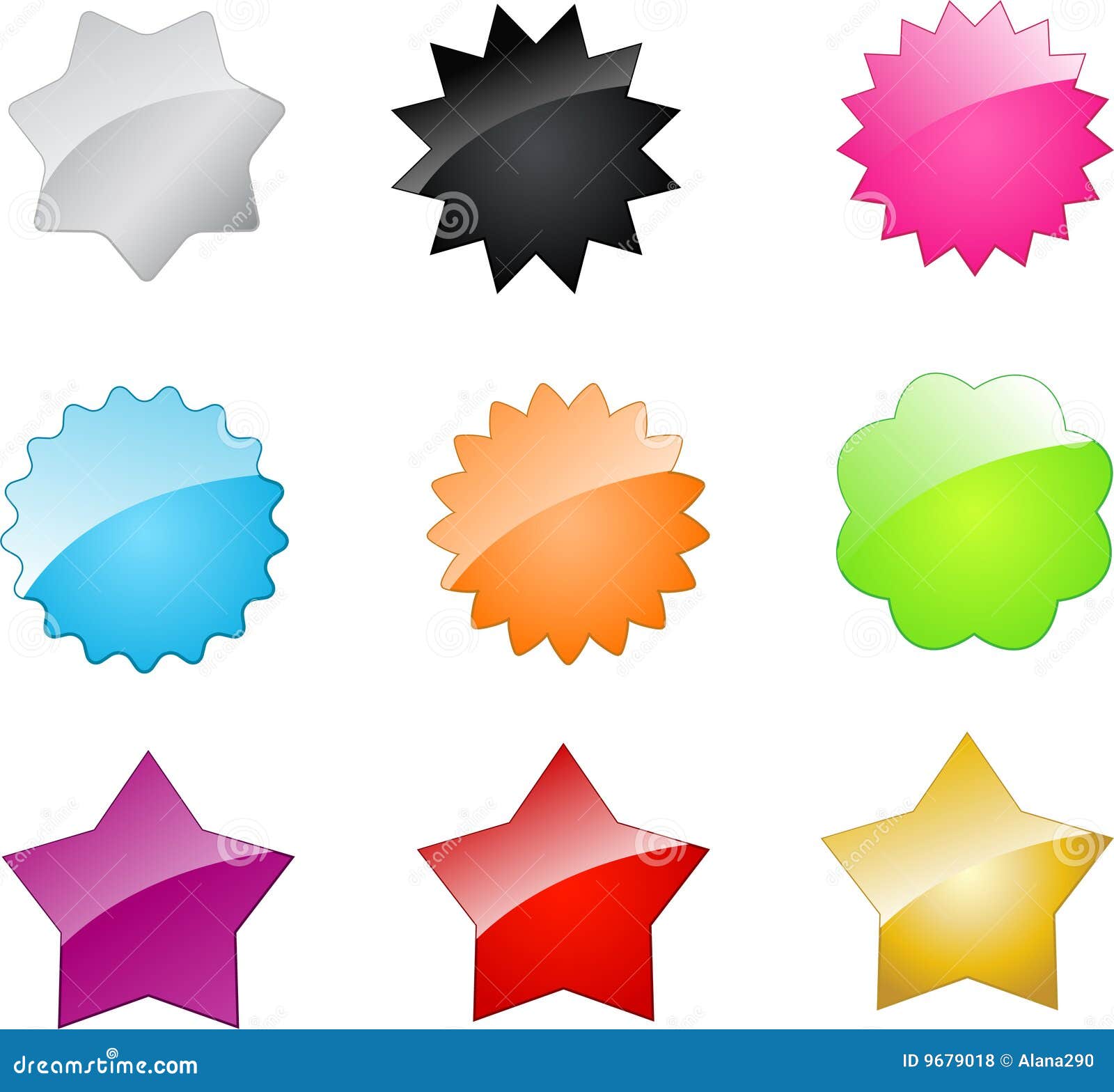 Vector Badges and Stars for Your Design Stock Vector - Illustration of ...