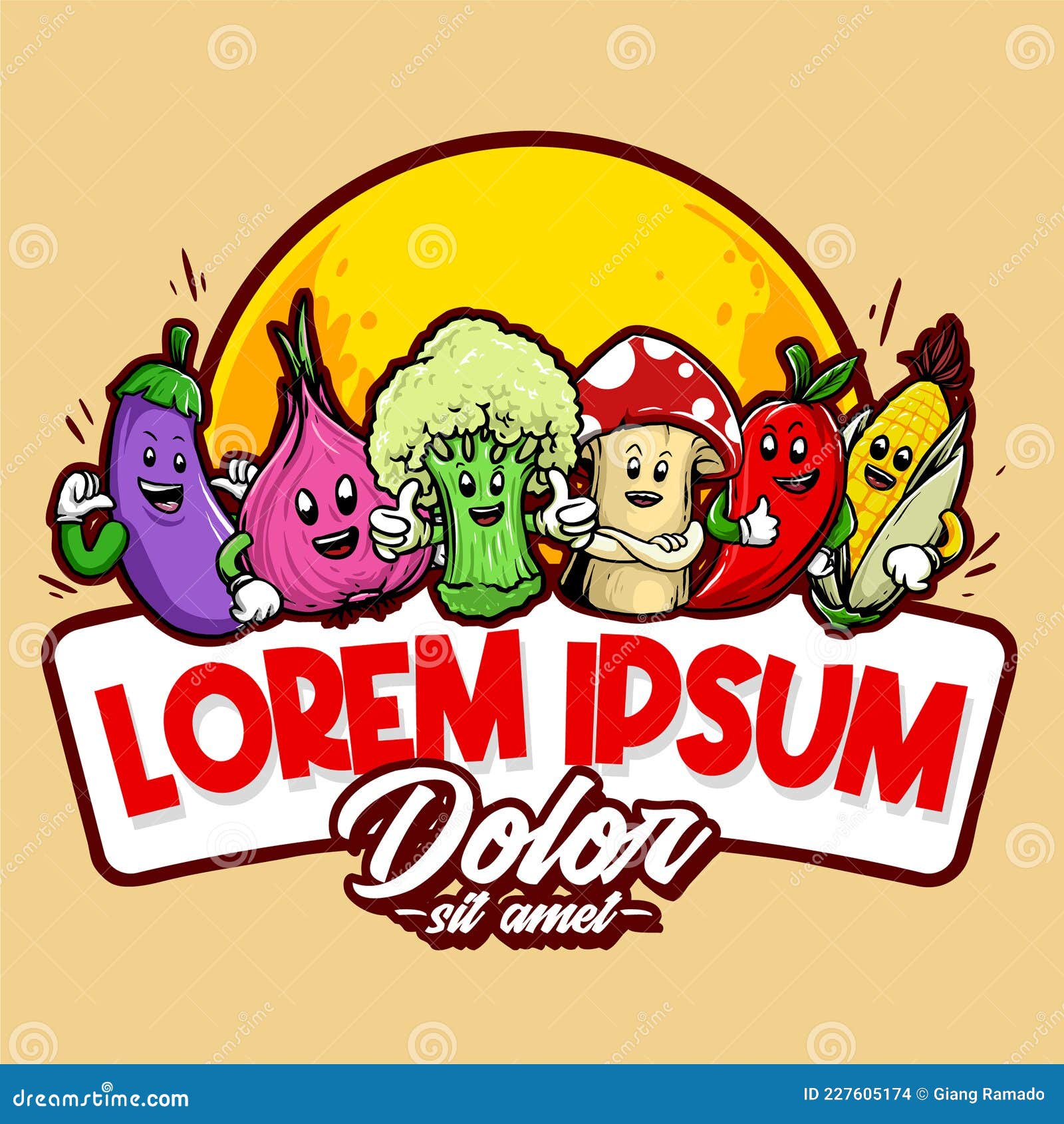 Vector Badges of Vegetables Mascot Character Design Stock Vector ...