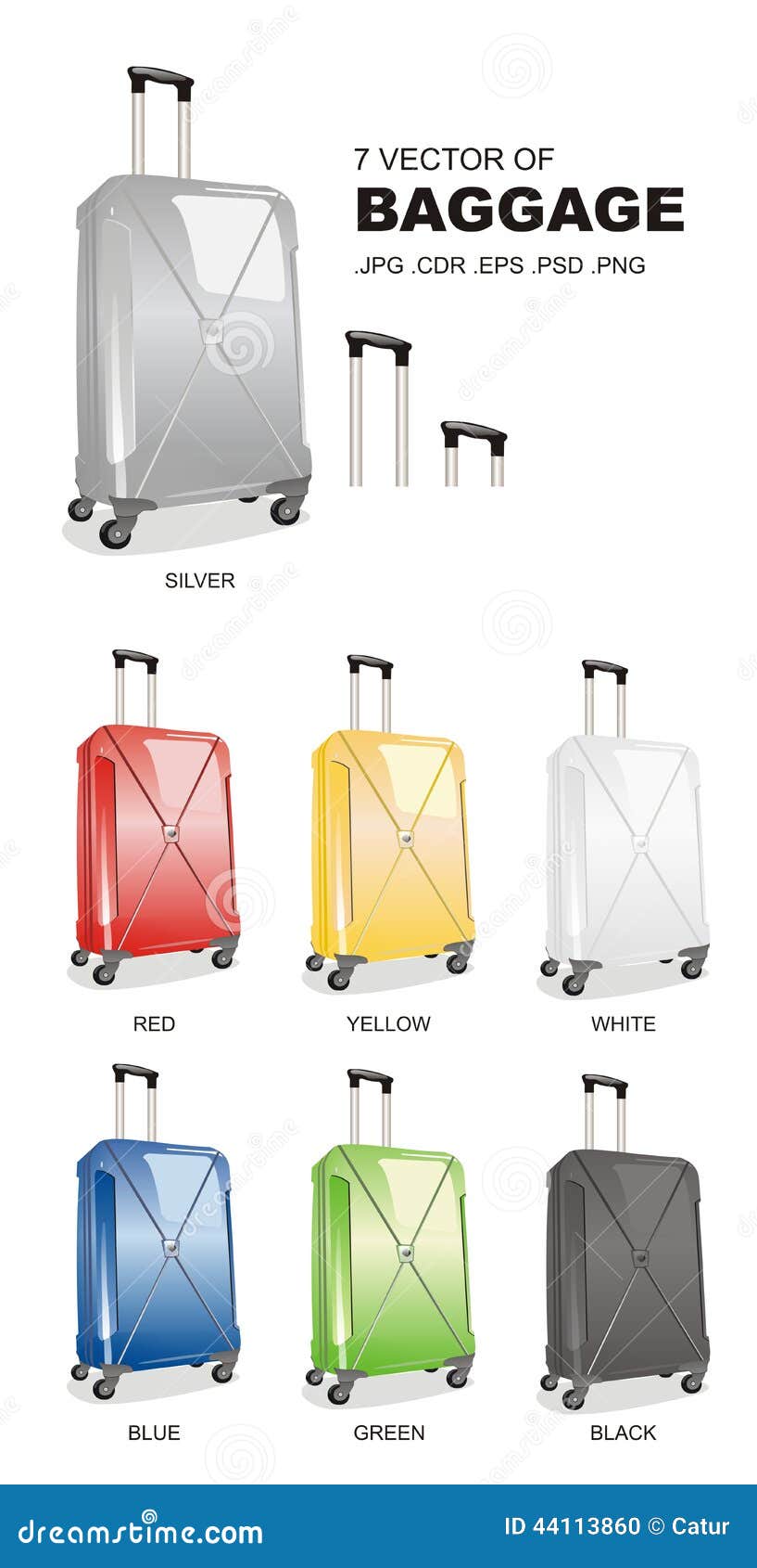 7 Vector Baggage Design with Various Color Stock Vector - Illustration ...