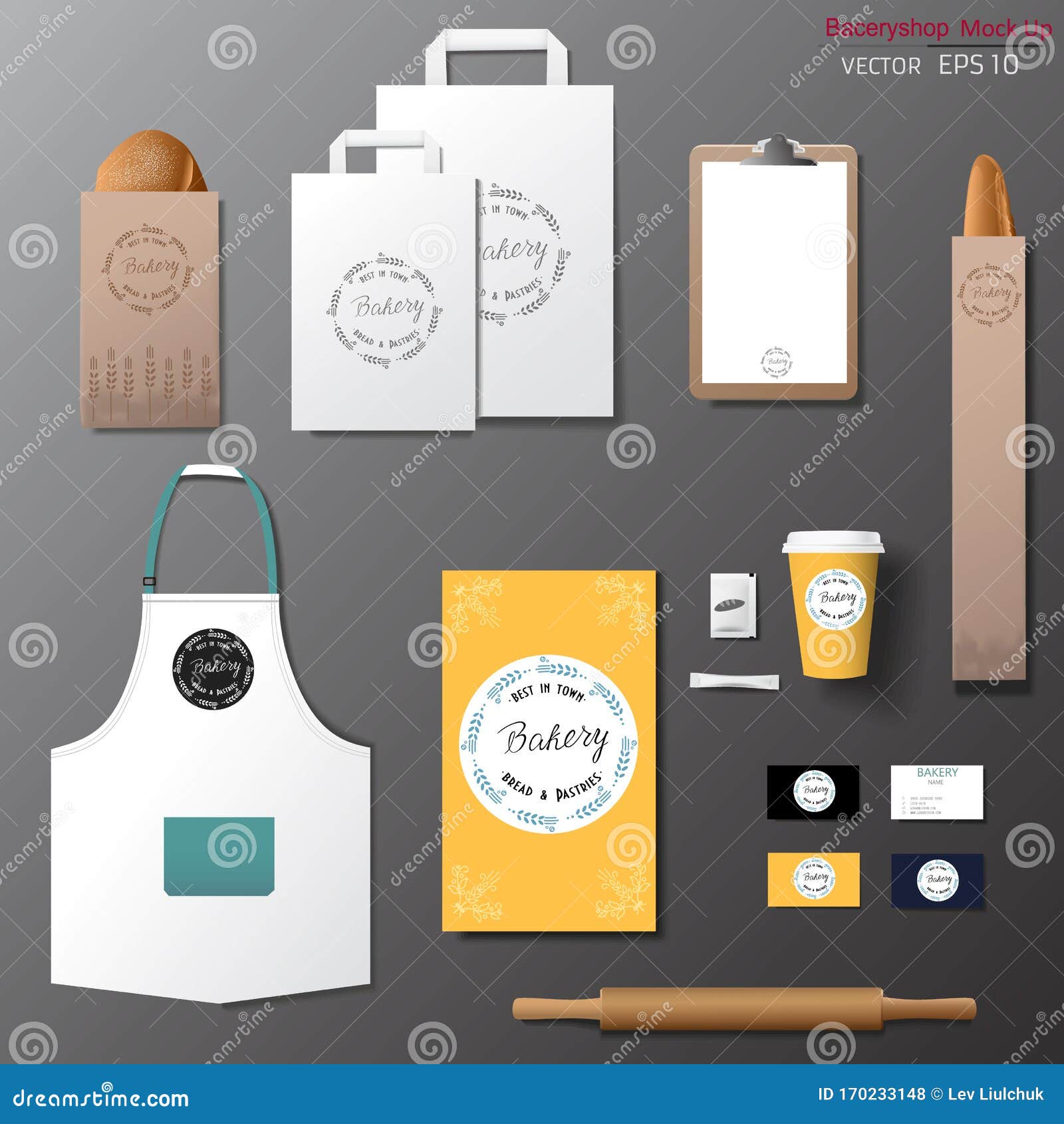 Vector Bakery Corporate Branding Identity Template Design Set Editorial ...