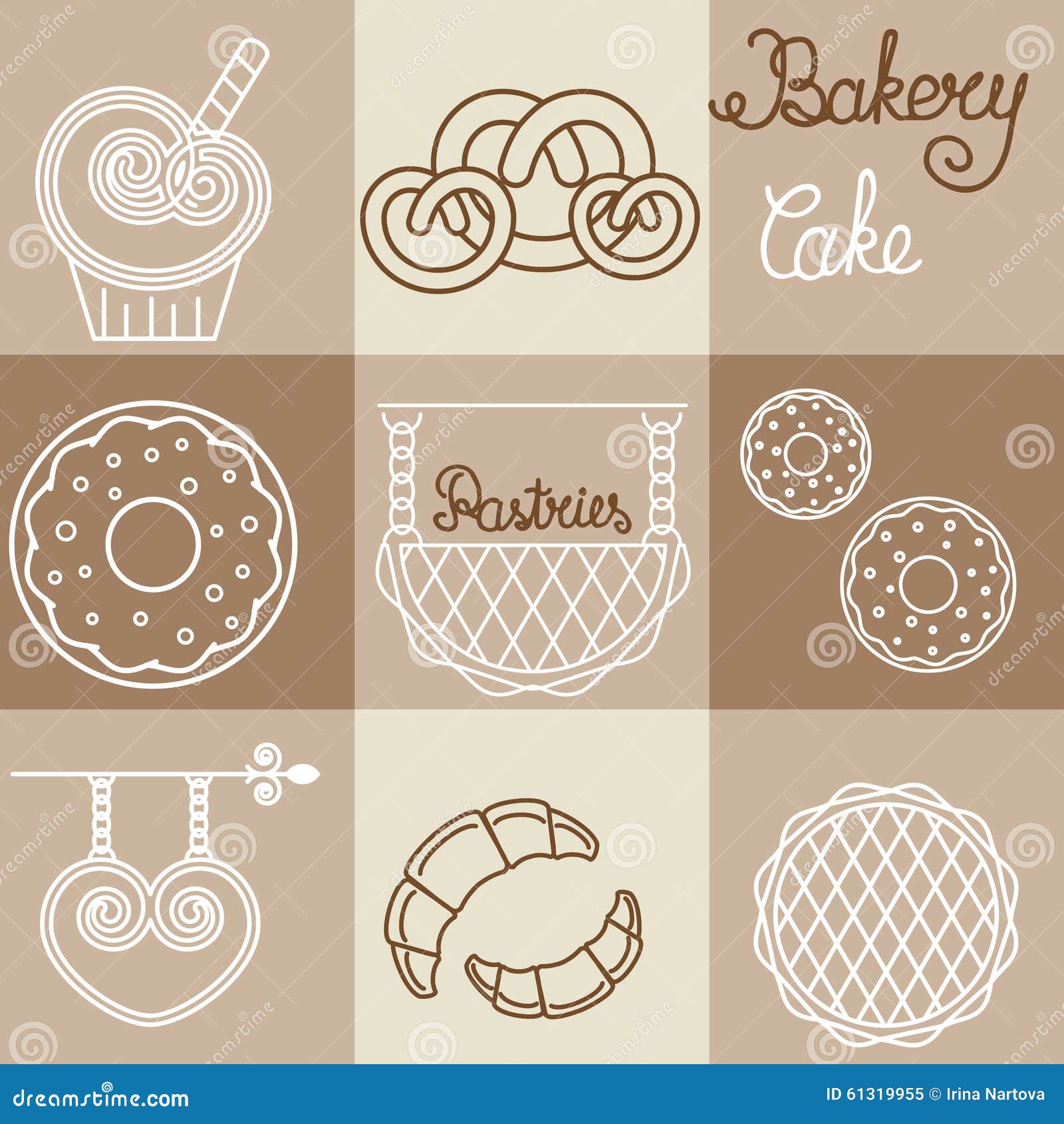 Vector Bakery Logos and Icons in Outline Style Stock Vector ...