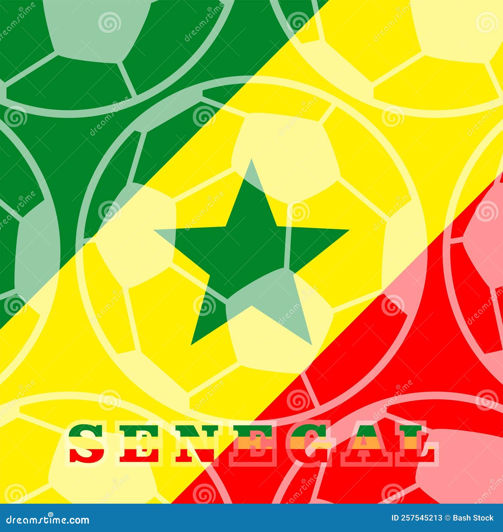 Vector Ball Background with Senegal Flag, Vector Illustration and Text ...