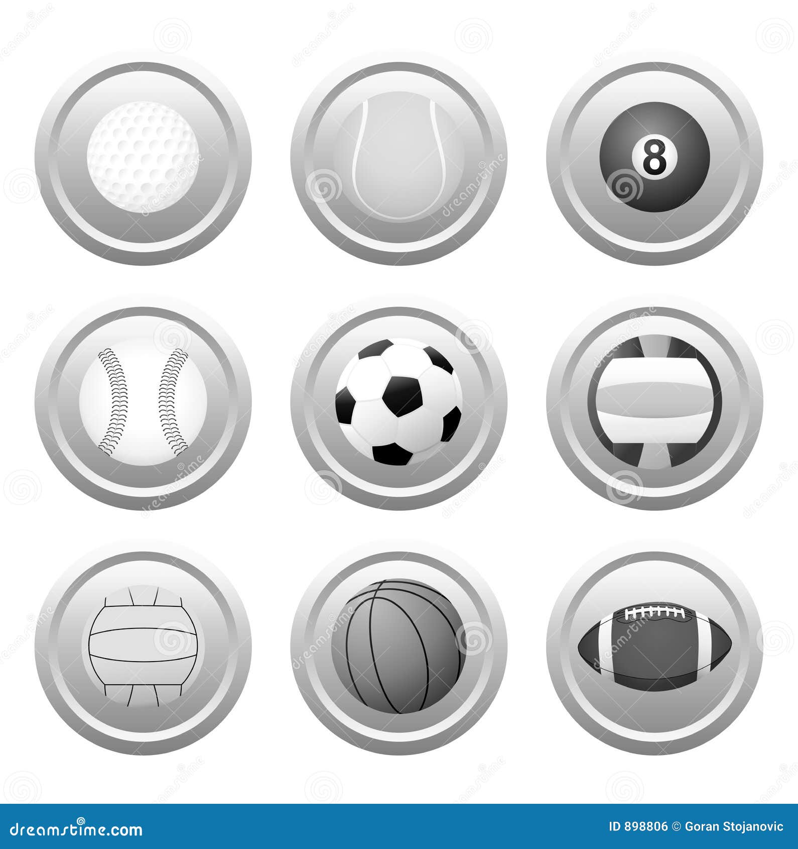 Vector Ball Icons stock illustration. Illustration of rackets - 898806