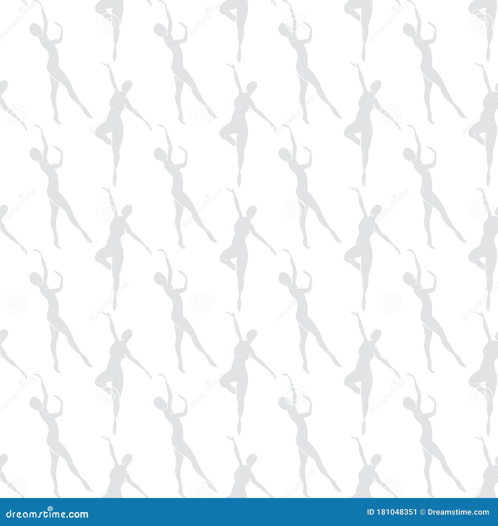 Vector Ballet Dancers in Gray on White Seamless Repeat Pattern ...