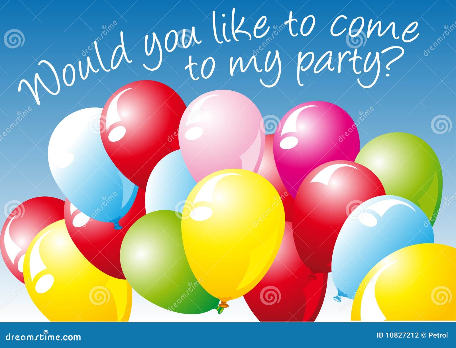 Vector balloon invitation stock vector. Illustration of abstract - 10827212