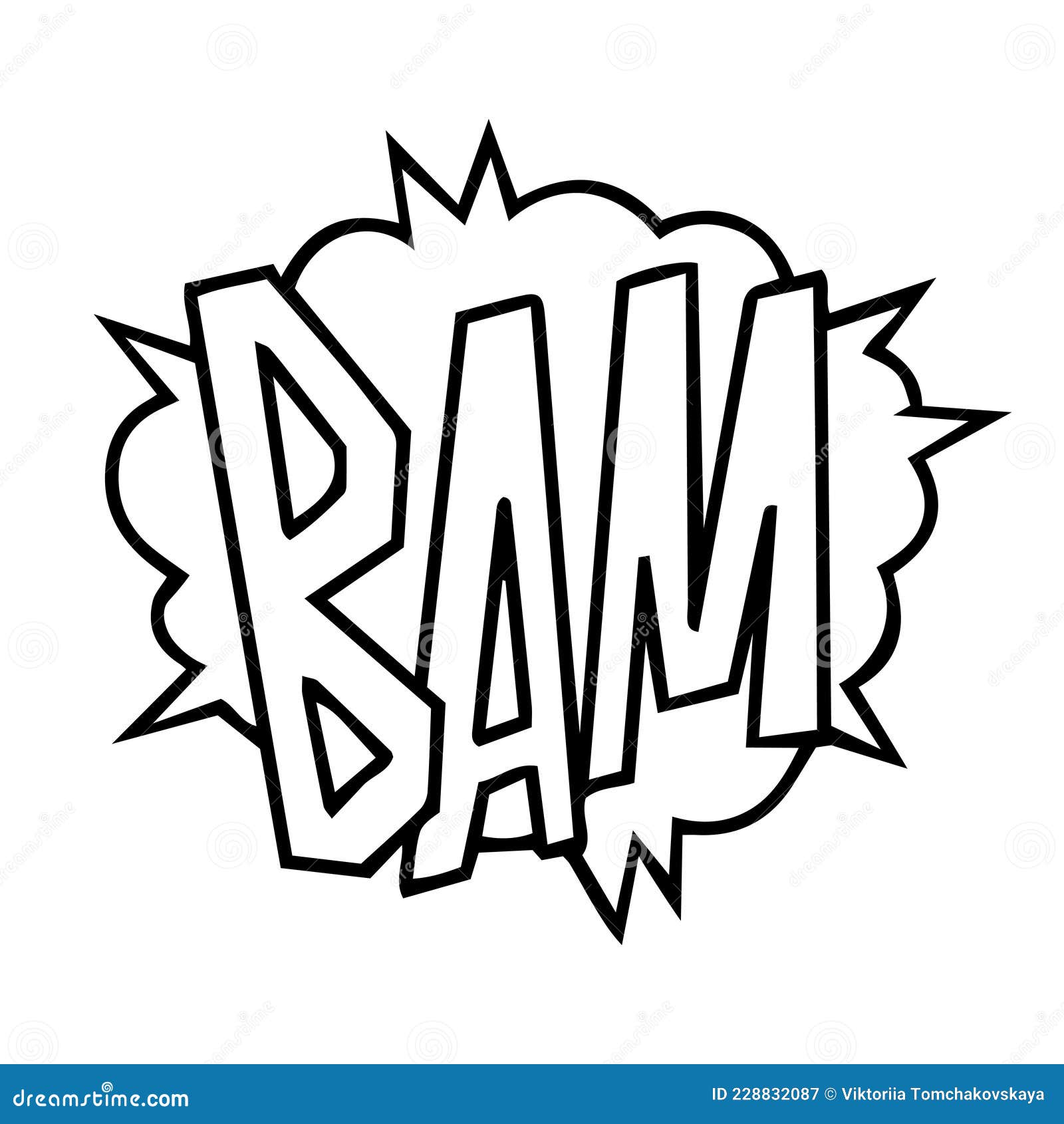 Vector Bam Comics Icon. Hand Drawn Cloud Speech Bubble Element with Bam ...