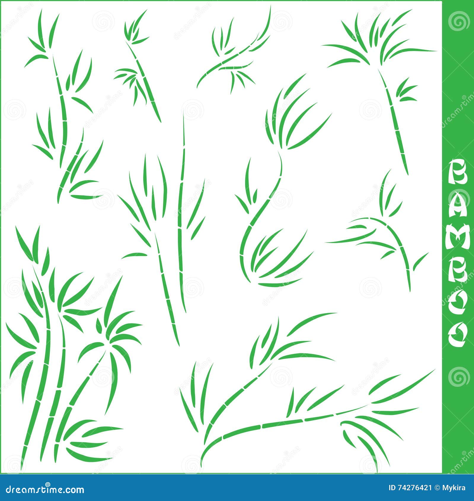 Vector bamboo elements stock vector. Illustration of background - 74276421