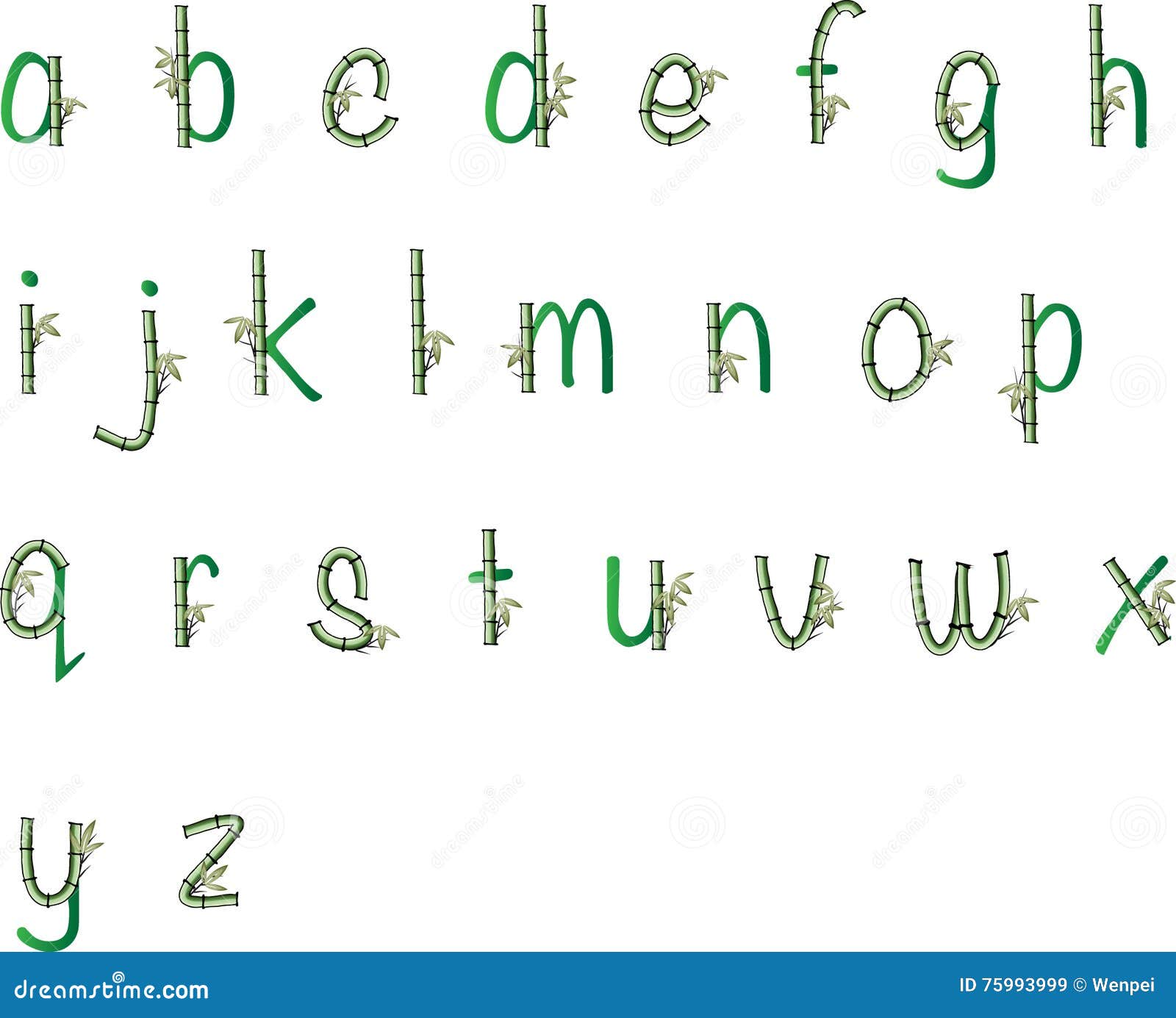 Bamboo Letters Cartoon Vector | CartoonDealer.com #23061787