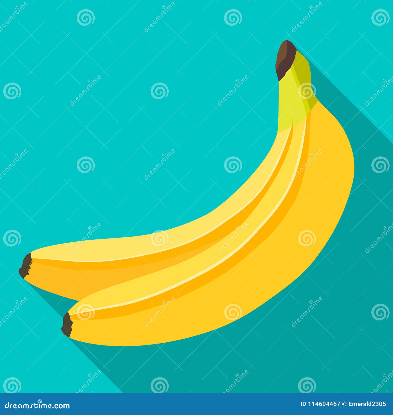 Vector banana flat design stock vector. Illustration of healthy - 114694467