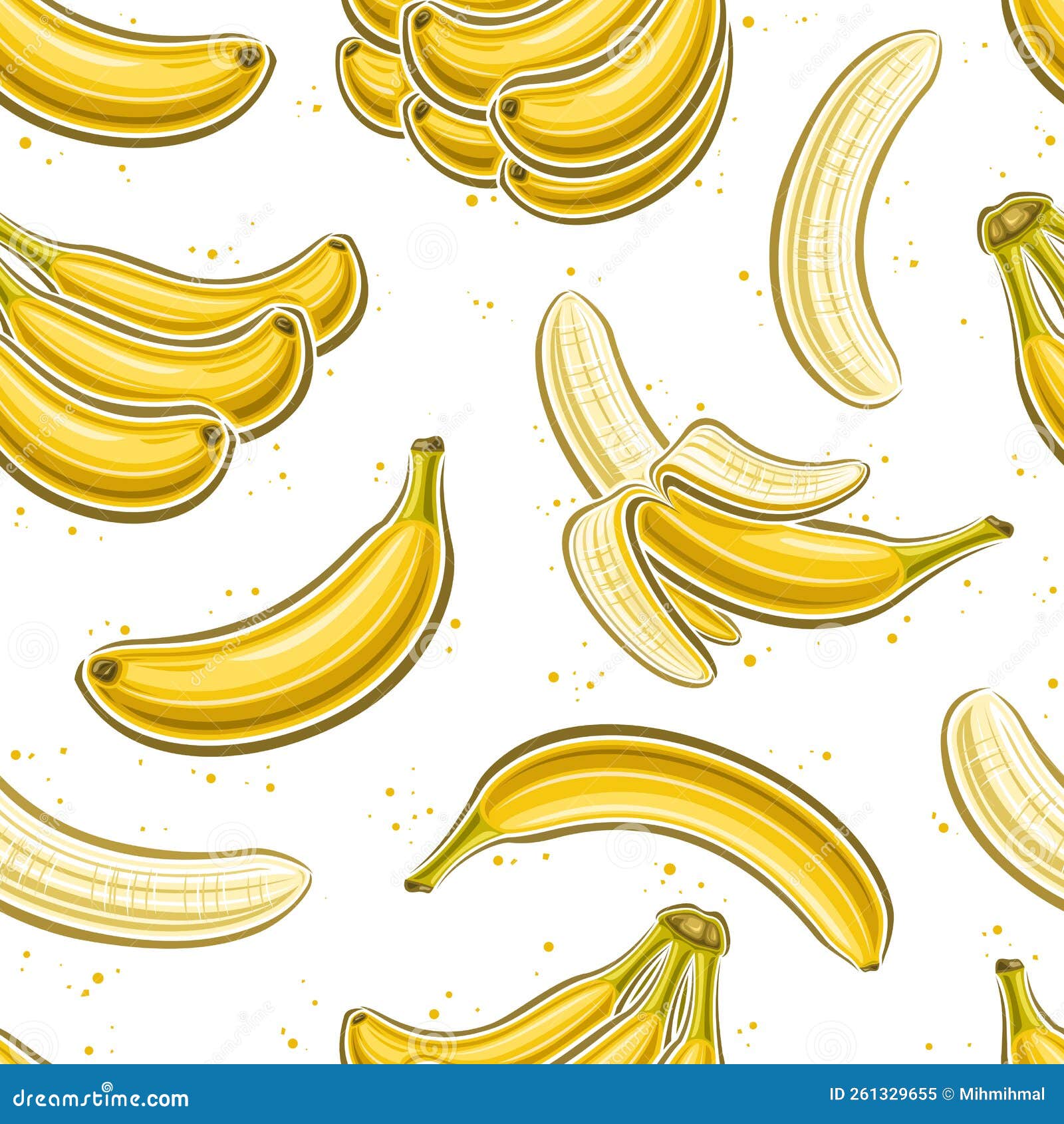 Vector Banana Seamless Pattern Stock Vector - Illustration of banan ...