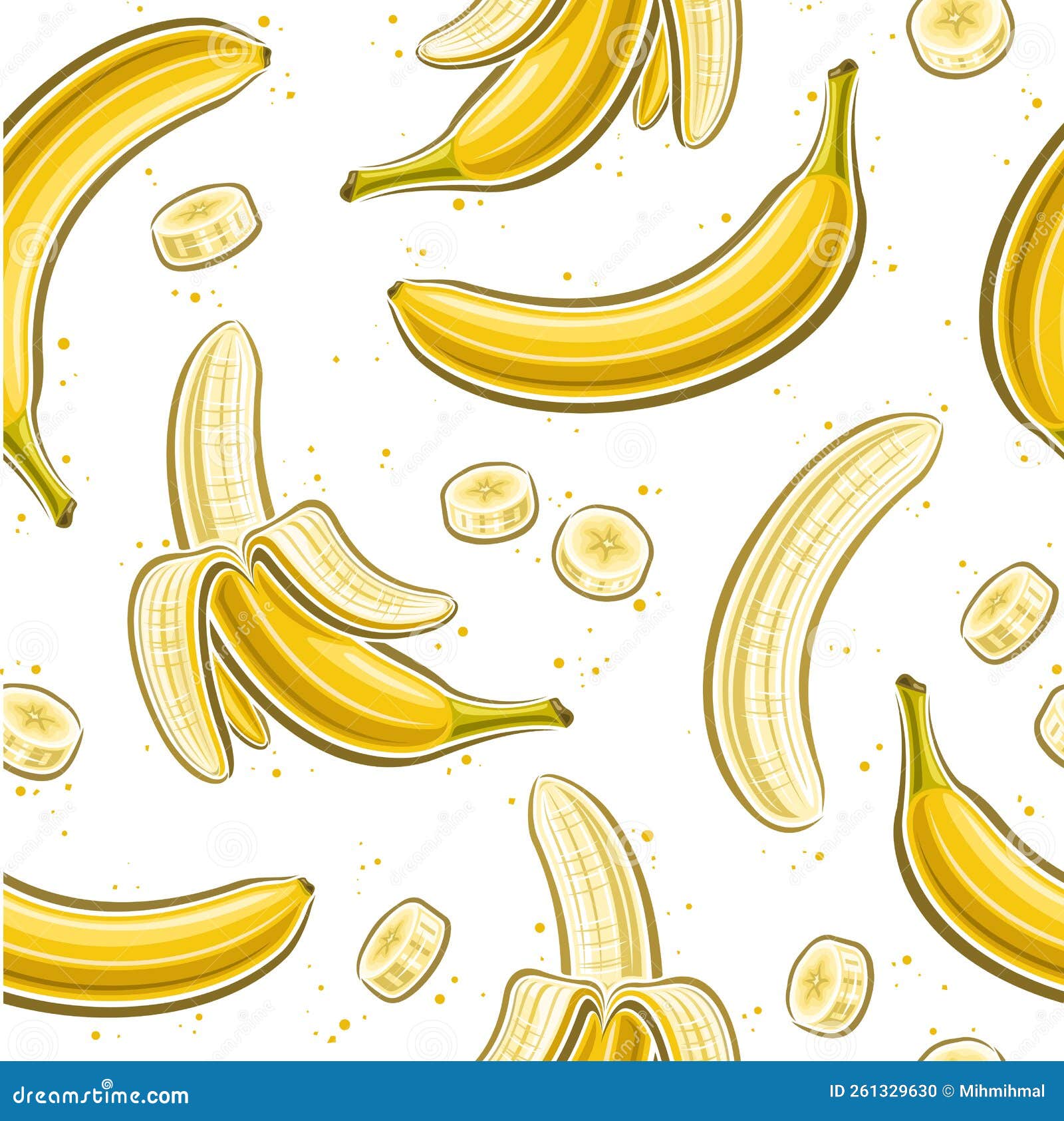 Vector Banana Seamless Pattern Stock Vector - Illustration of banan ...
