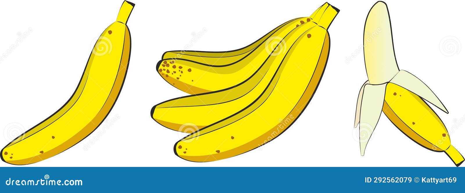 Vector Banana Set Pack Clip Art Stock Illustration - Illustration of ...