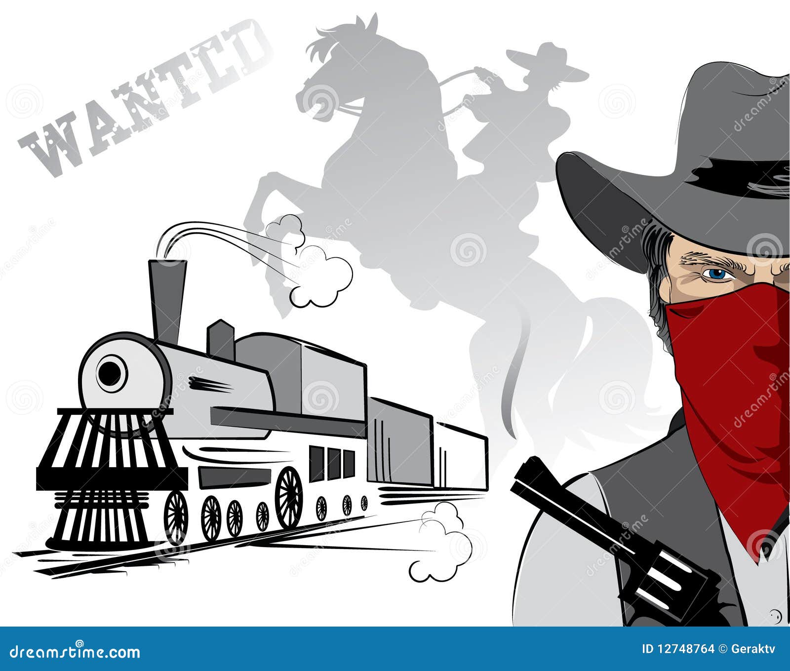 Vector Bandit in Mask.Cowboy Stock Vector - Illustration of riding ...