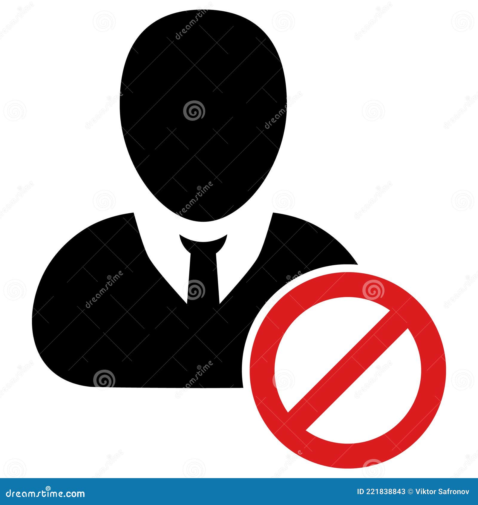 Vector Banned User Flat Icon Illustration Stock Vector - Illustration ...