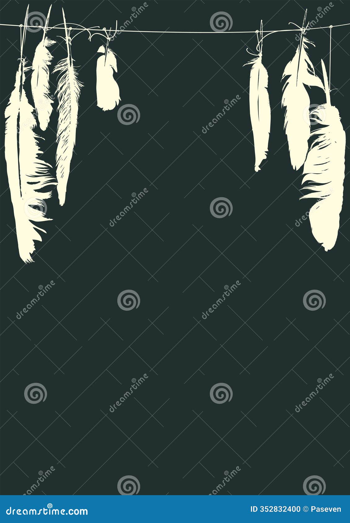 Vector A4 Banner, Background T with Crow White Bird Feathers Stock ...