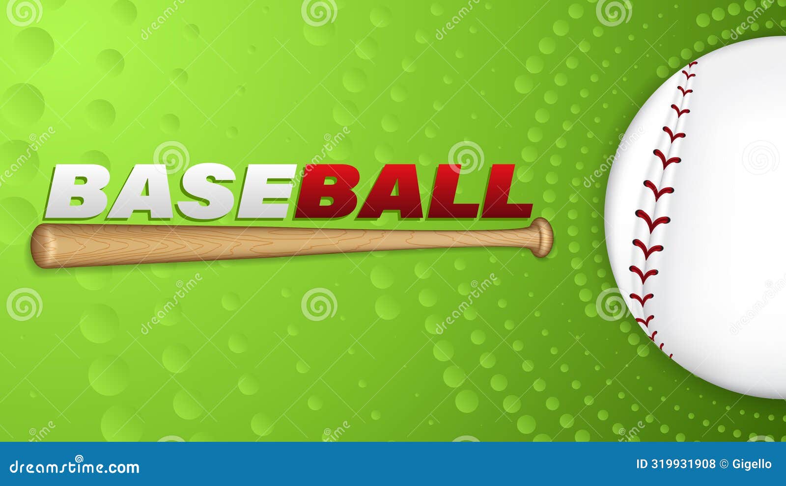 Vector Banner for Baseball Game, Ball and Bat Concept Abstract Sport ...