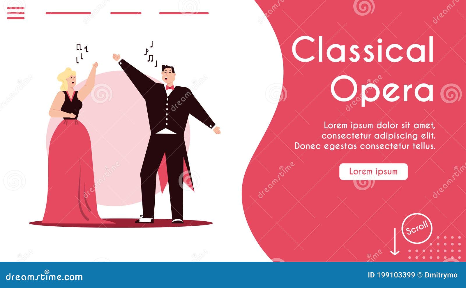 Vector Banner of Classical Opera Concept Stock Vector - Illustration of ...