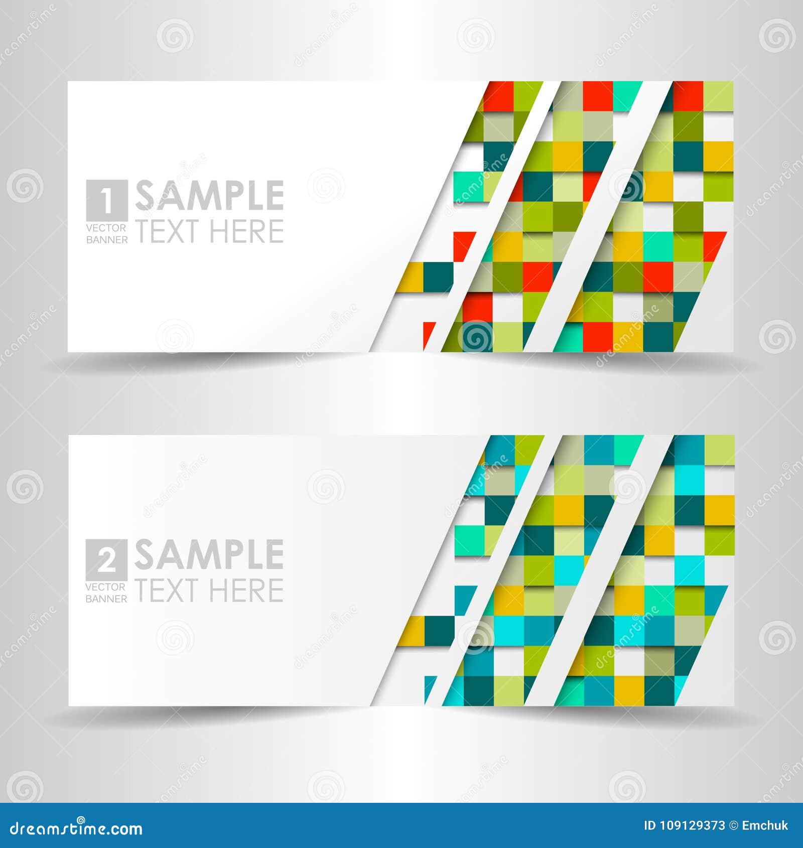 Vector Banner with Colorful Squares Stock Vector - Illustration of ...
