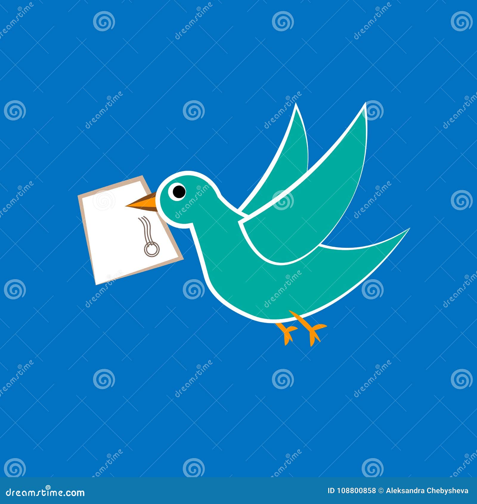 Vector Banner with Dove, Envelope and Text Mail Love. Stock ...