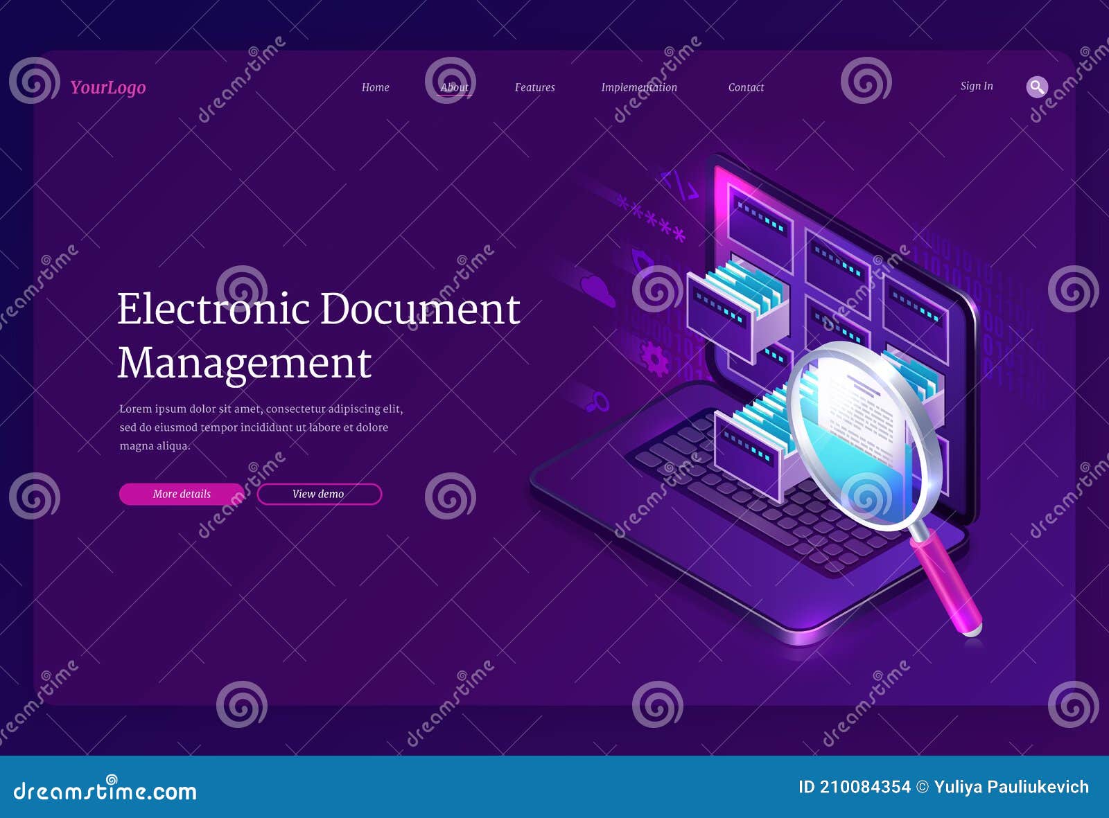 Electronic Document Management. Digital Data File Computer Archive ...
