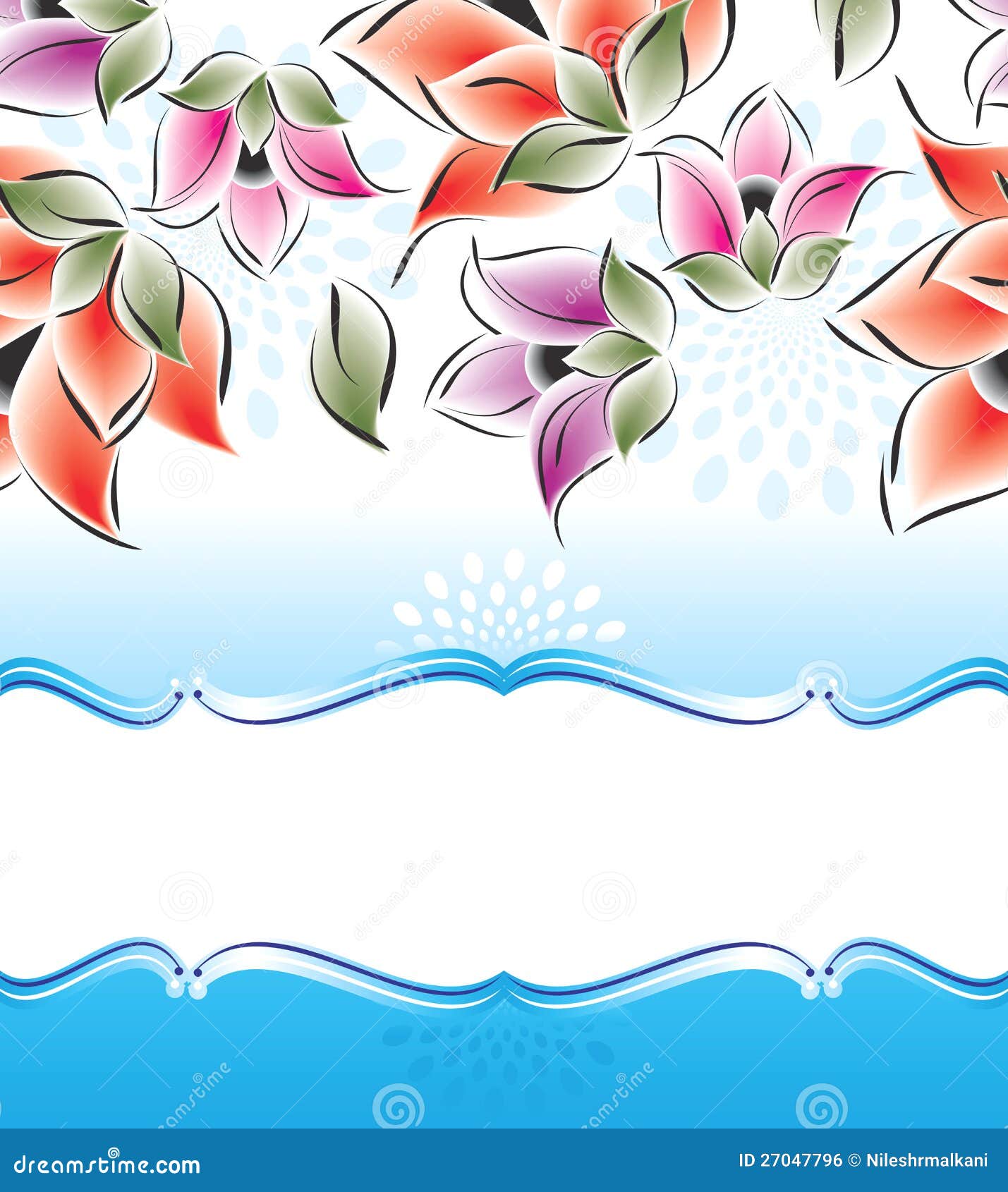 Vector Banner of Fancy Flowers Stock Vector - Illustration of nature ...
