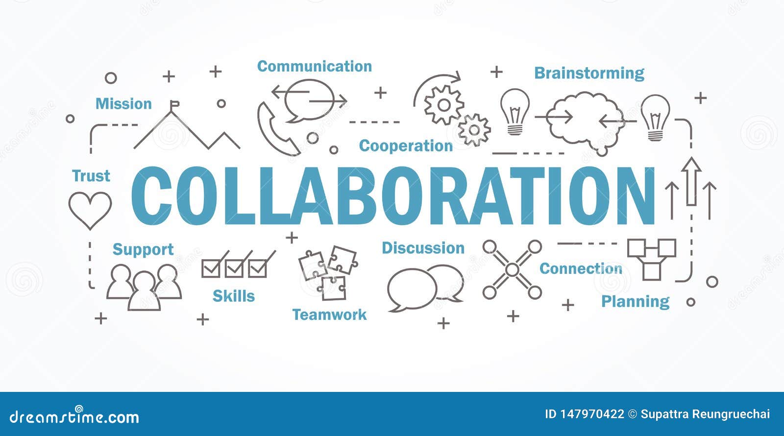 Vector Banner Flat Design in Collaboration Concept Stock Vector ...