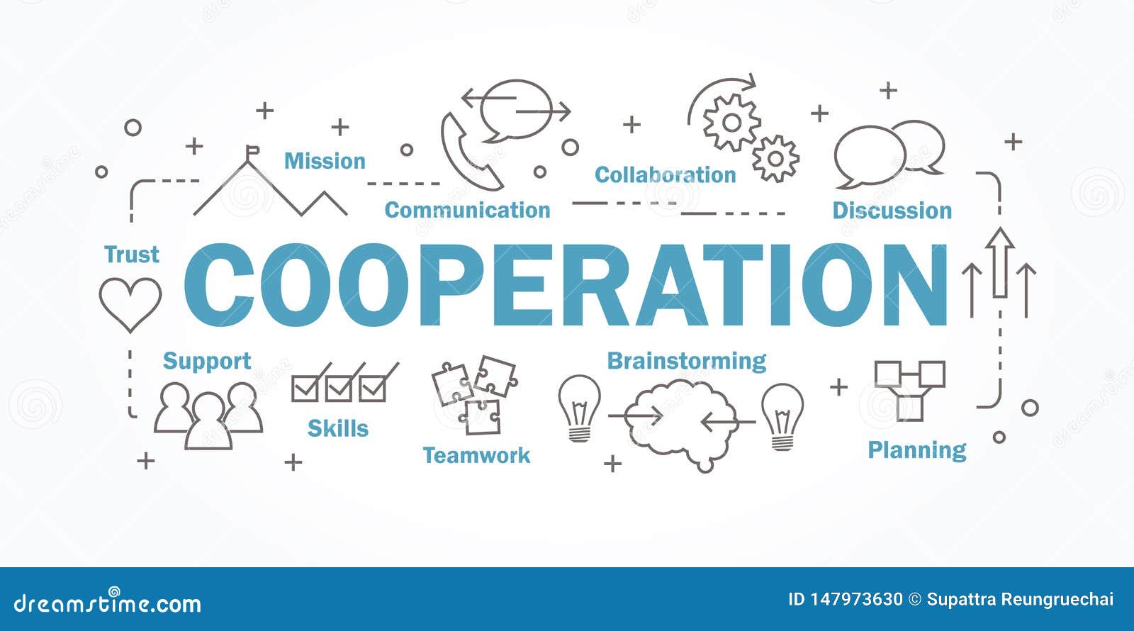 Vector Banner Flat Design in Cooperation Concept Stock Vector ...